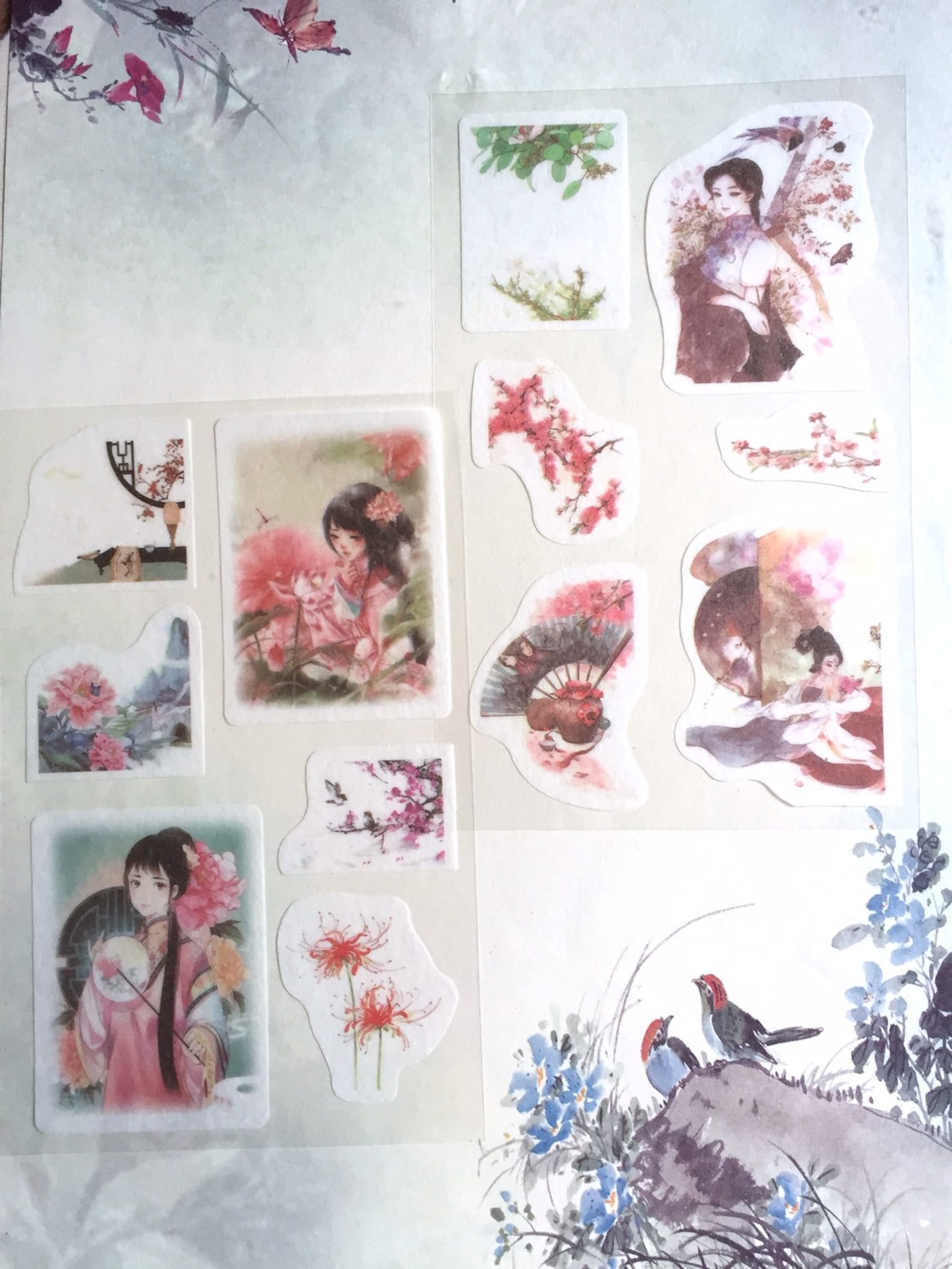 6 Sheets of Ancient Chinese Girl Sticker Asian Vintage Beauty - Etsy