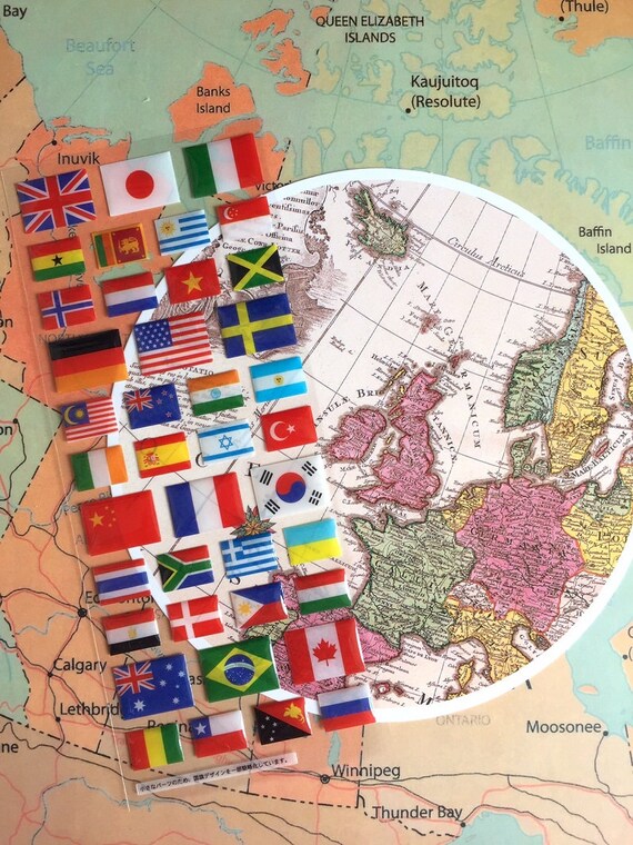 Papercraft World flag sticker US UK Canada Europe Japan olympics ...