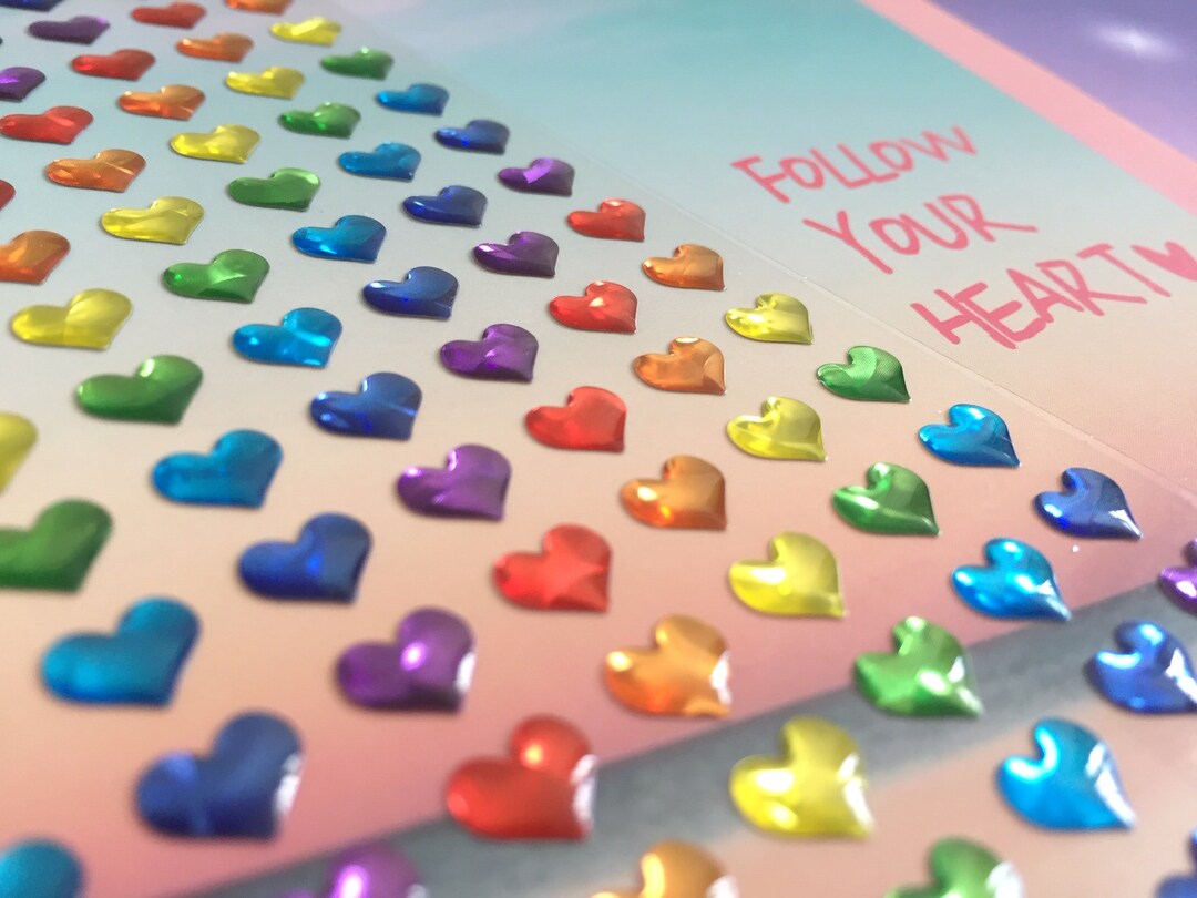 189 Colorful Mini Hearts Epoxy Sticker Tiny Rainbow Heart Tiny Small ...