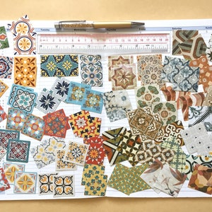 46 Tile Stickers Mini Tile Retro Boho Tile Vintage Bohemian Pattern ...