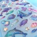 Fancy Sea World Sticker Underwater Animal Decor Blue Whale Dolphin Ray ...