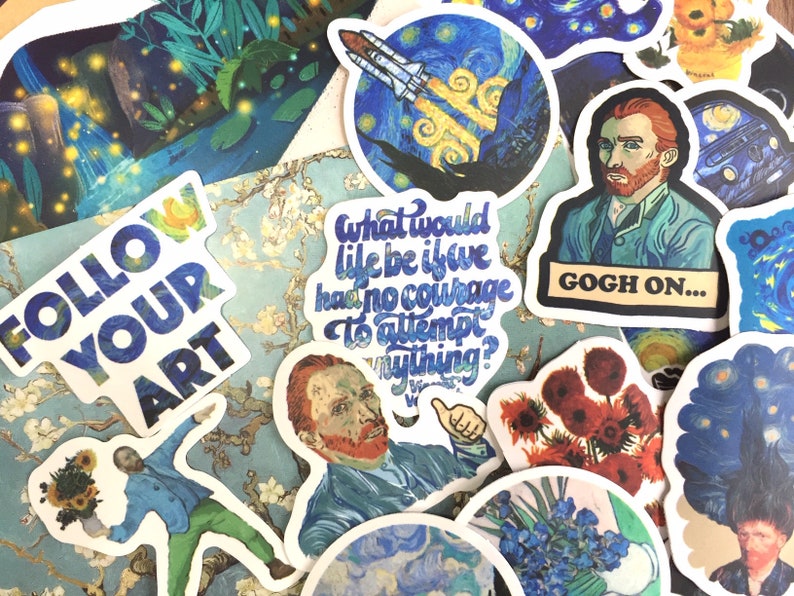 50 Van Gogh Painting Sticker Van Gogh Vincent Van Gogh Themed Paintings ...