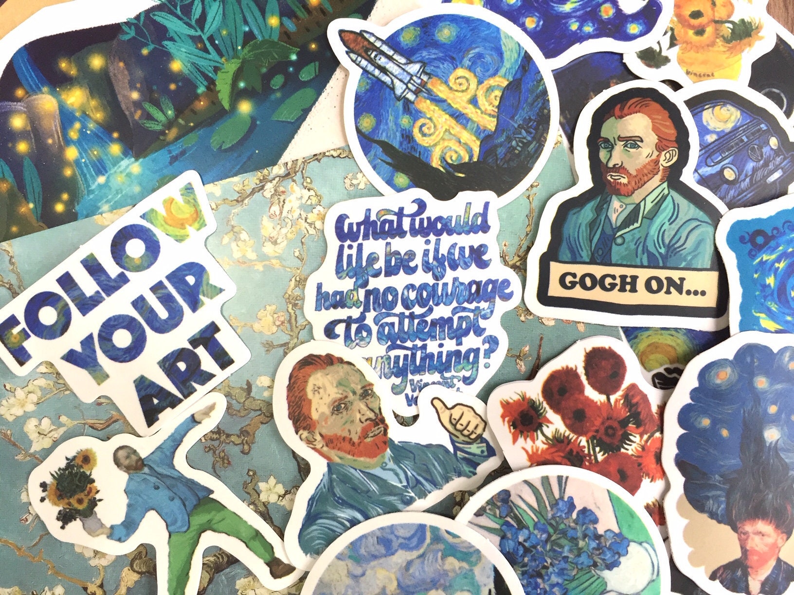 50 Van Gogh Painting Sticker Van Gogh Vincent Van Gogh Themed Paintings ...