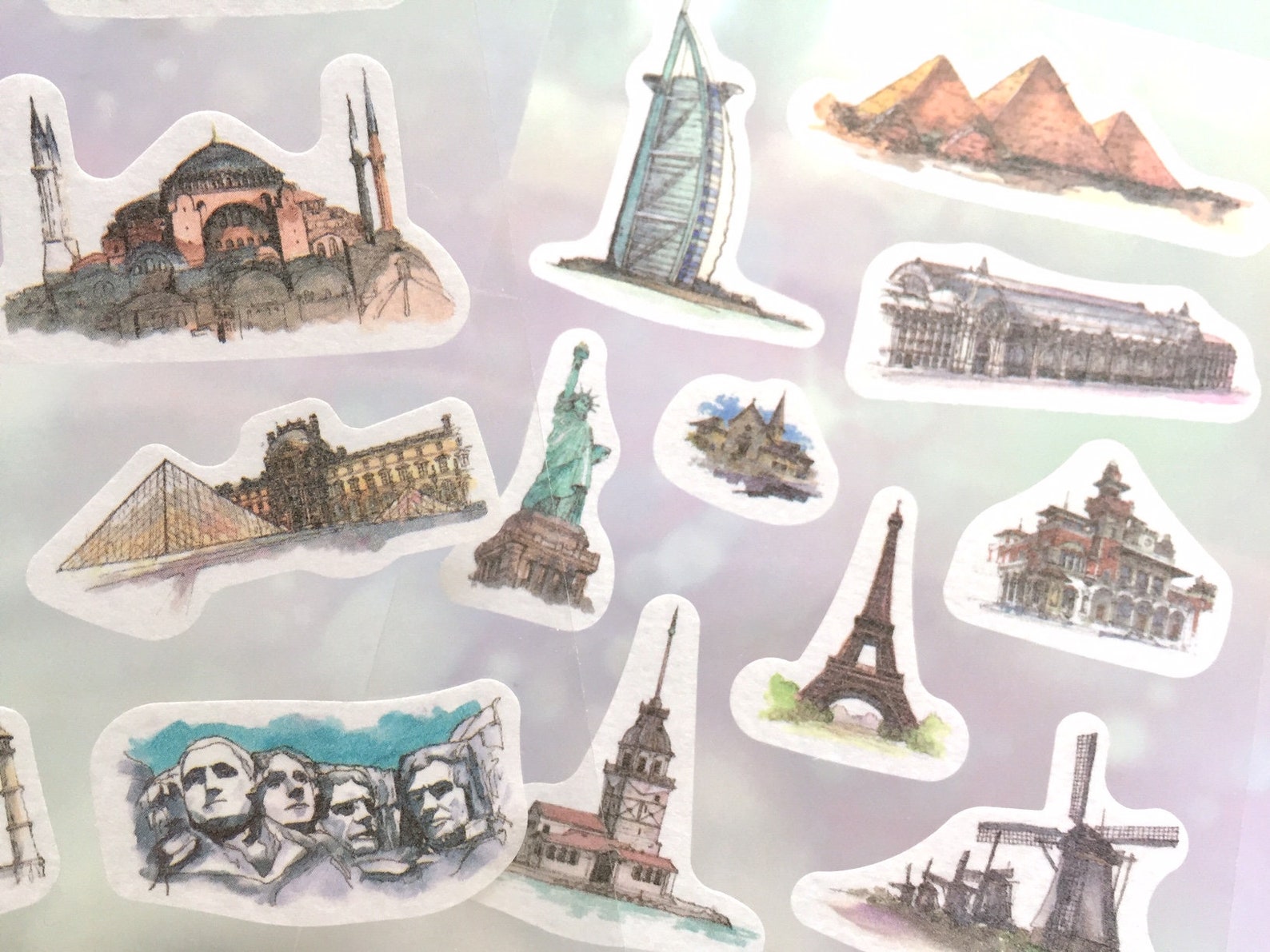 6 Sheets Top Famous World Landmarks Sticker Ancient Ruins - Etsy