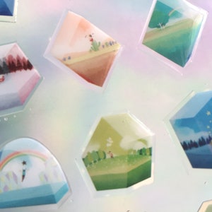 Mini World Tiny World Sticker Wish Bottle Glass Cube Little Landscape ...