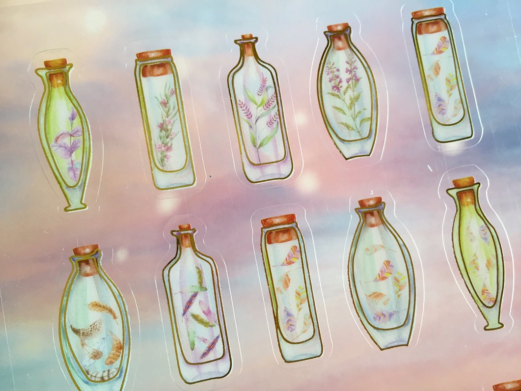 Flower bottle glass bottle sticker potted flower potted plant | Etsy