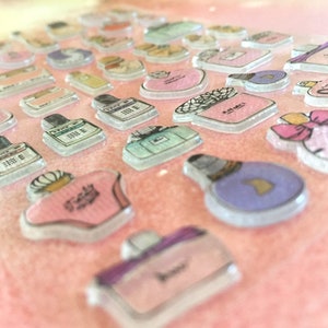 Mini Perfume Bottle Sticker Perfume Collection Glitter Pink Bottle Mini ...