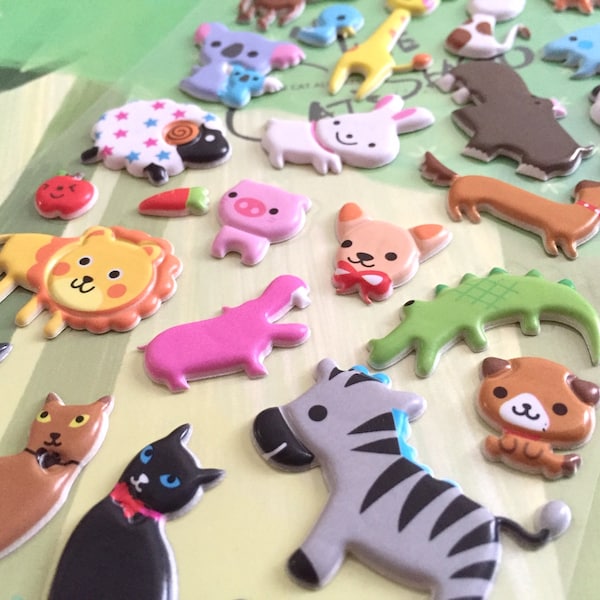 Animal Puffy Sticker - Etsy