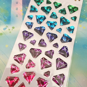 Rainbow Diamond Sticker Crystal Gemstone Epoxy Sticker Gradient ...
