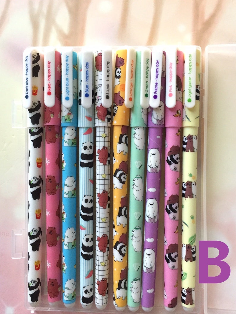 10 Pens Cute Pen Set With Box Kawaii Animal Panda Sea Sel | Etsy