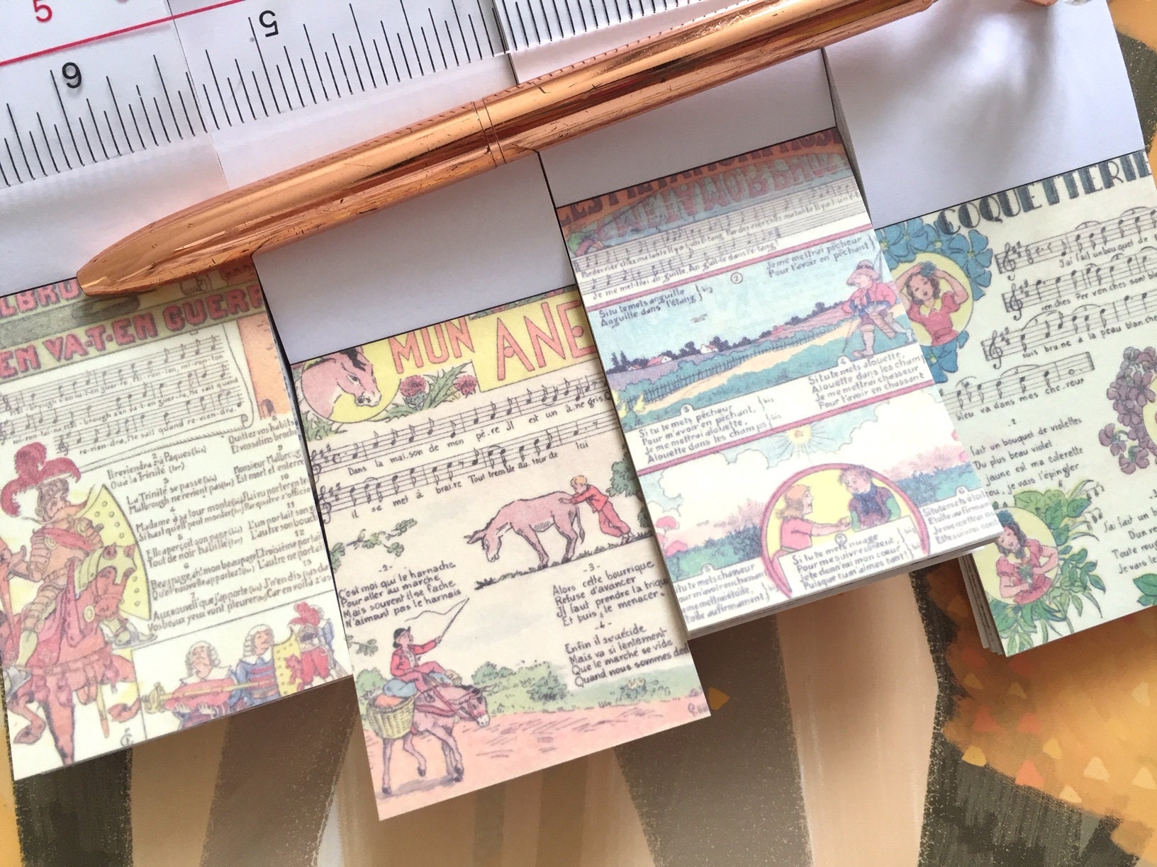 50 Mini Music Lyric Book Sticker Piano Sheet Retro Fairy Tale Music ...