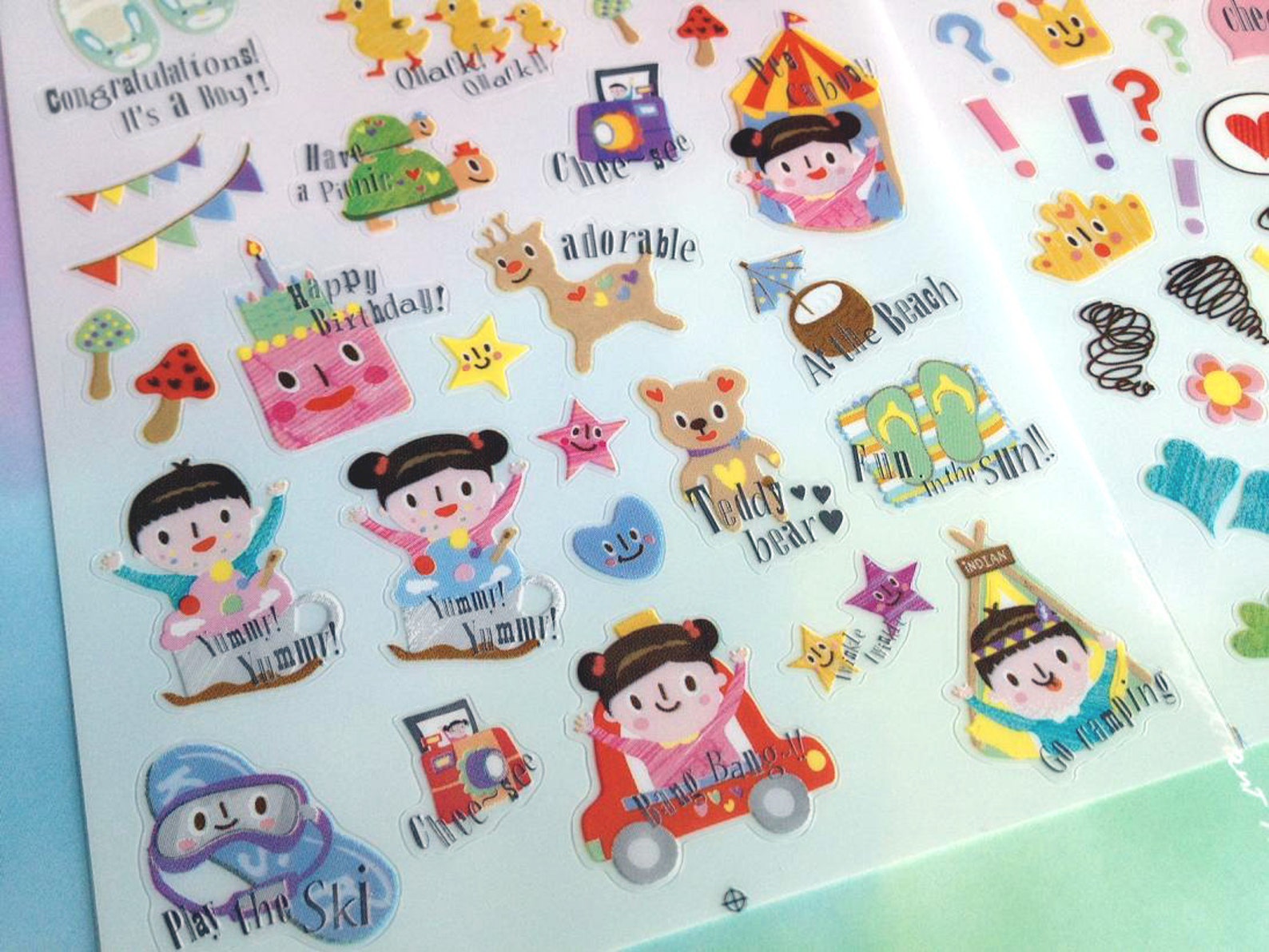 3 Sheets Happy Kids Sticker Kids Party Children Birthday - Etsy