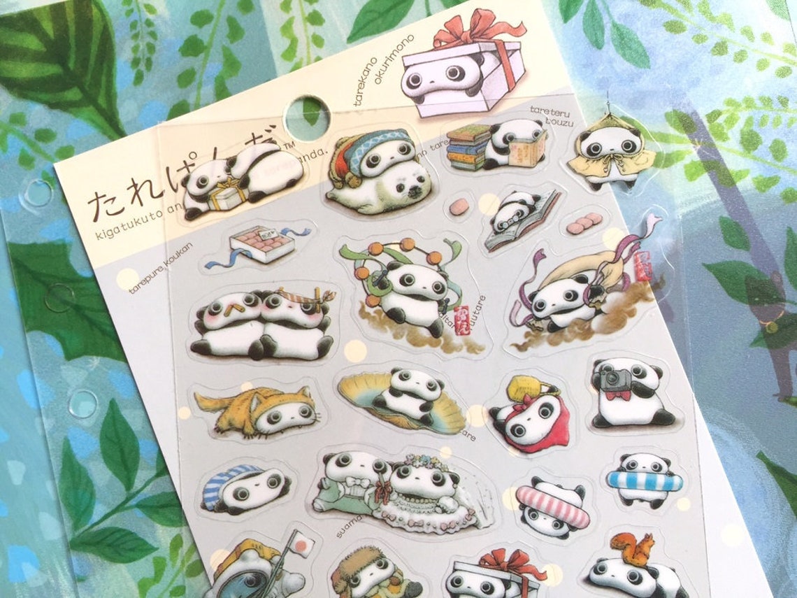 Cute Panda Sticker Cartoon Panda Cute Animal Panda Theme | Etsy