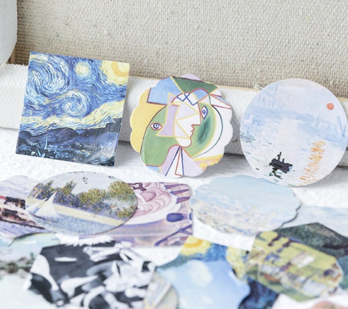 Classic famous oil paintings sticker he best Collection of | Etsy