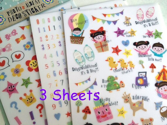 3 Sheets Happy Kids Sticker Kids Party Children Birthday | Etsy