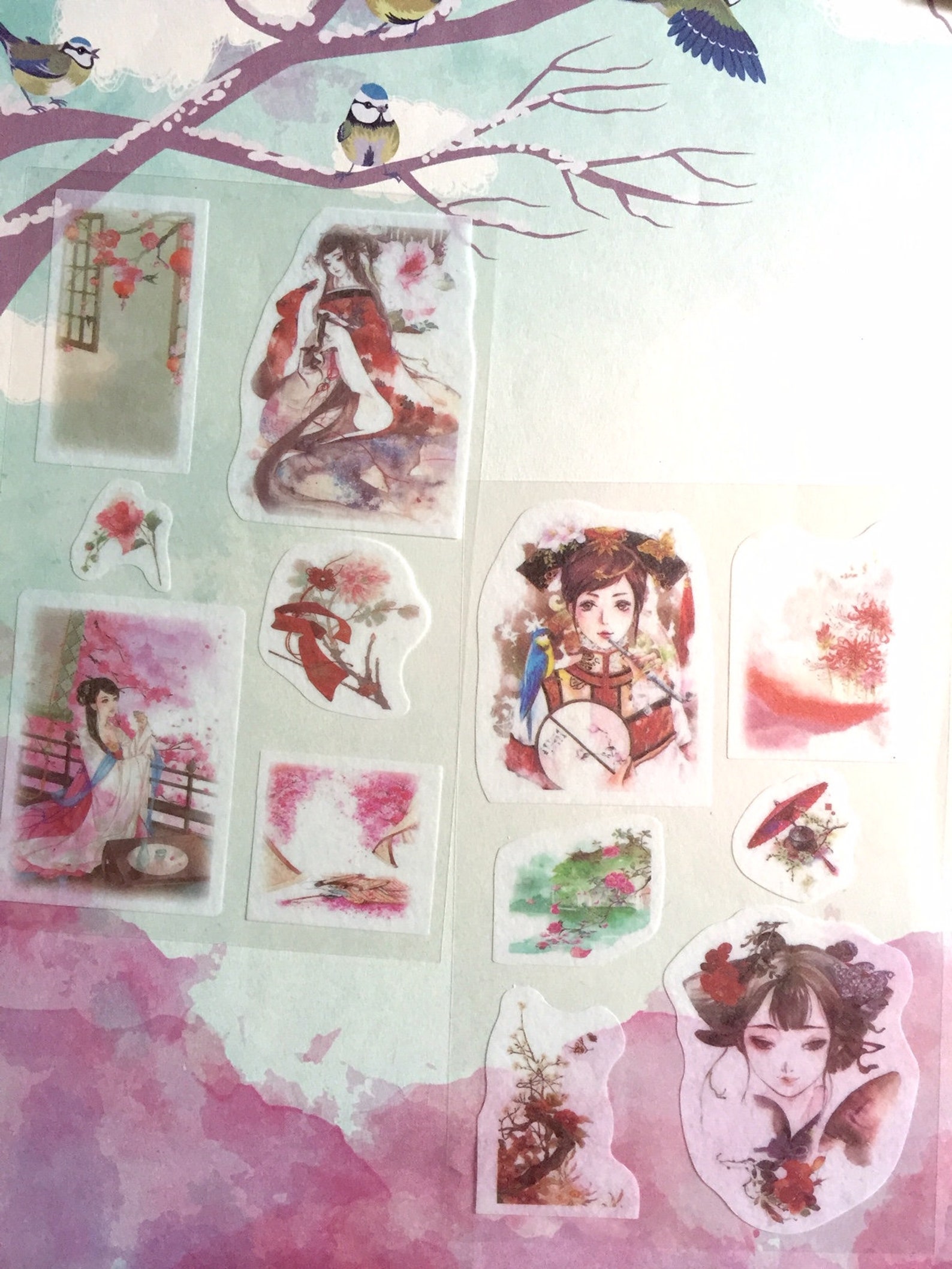 6 Sheets of Ancient Chinese Girl Sticker Asian Vintage Beauty - Etsy