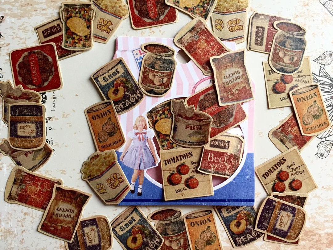 Classic Canned Food Sticker Can Tin Retro Food Classic Vintage Food ...