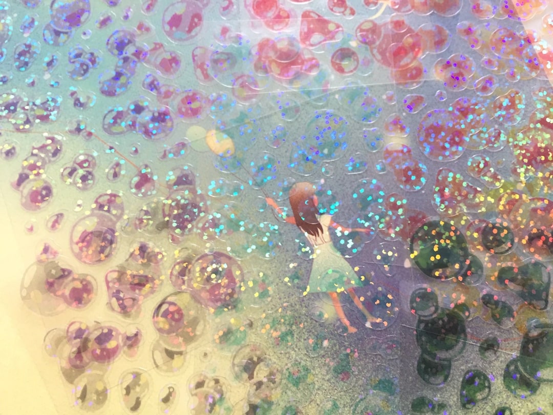 Set of 8 Colorful Bubble Ball Sticker Rainbow Color Bubble Mini Bubble ...