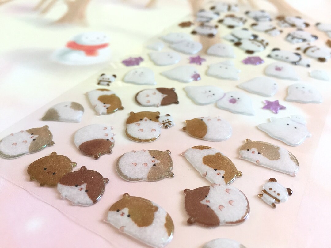 47 Cartoon Ghost Mini Hamster Panda Stickers Pet Gerbil Purple Rabbit ...