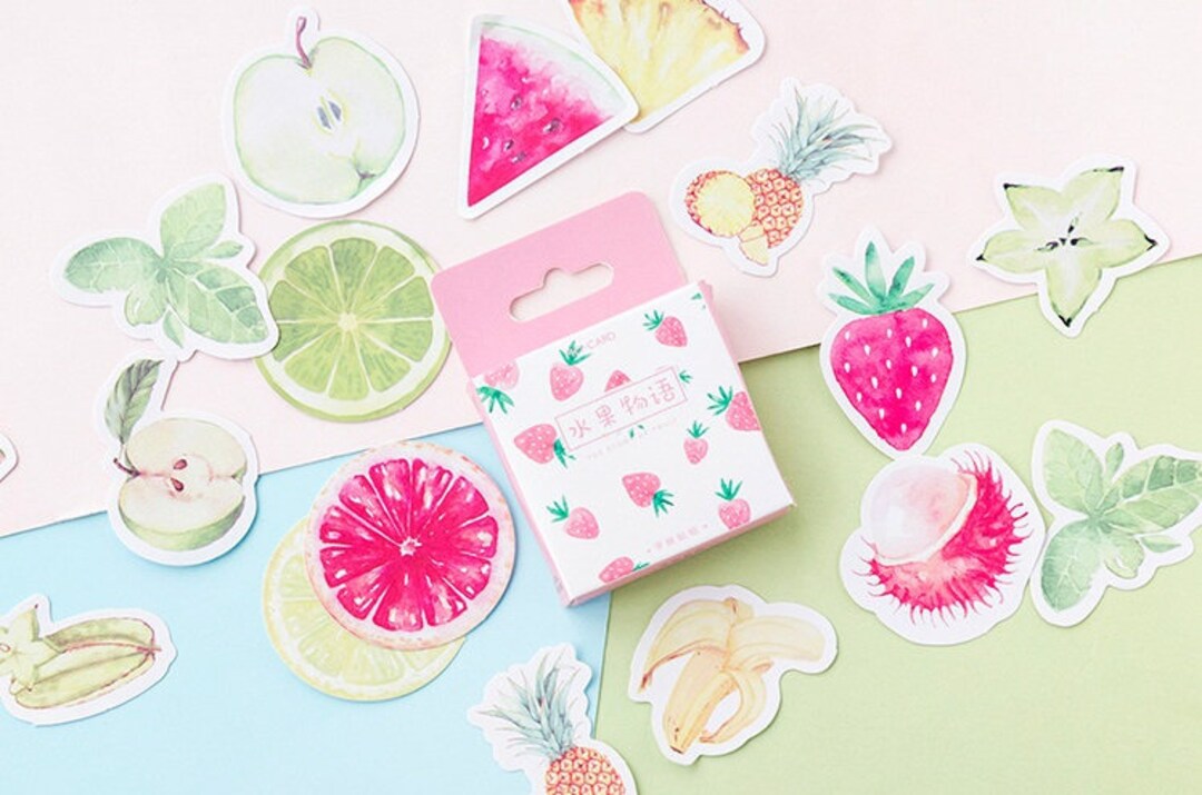 Fruit Themed Sticker Watermelon Lime Lemon Pineapple Starfruit ...