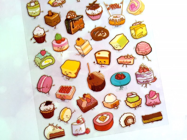 Food Cartoon Sticker Mini Food Cute Food Characters Happy Food | Etsy