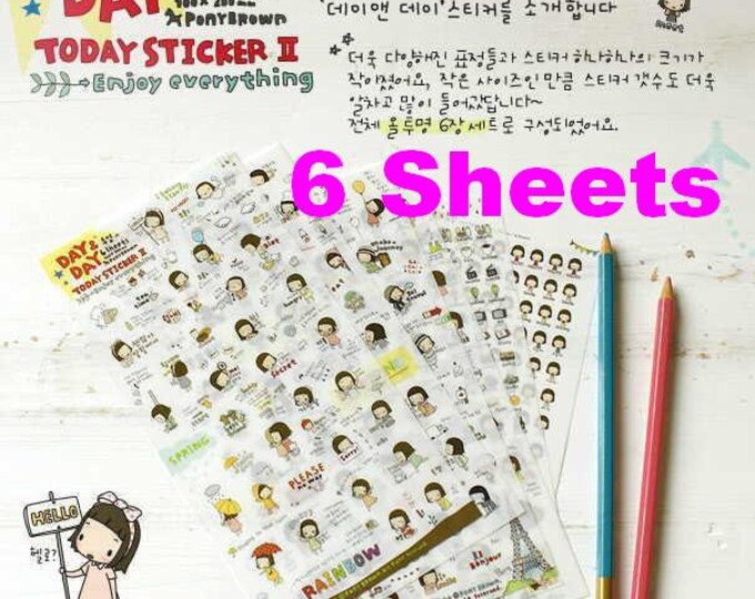 Cute Girl Day & Day Today Sticker Pony Brown Rainbow My Little | Etsy