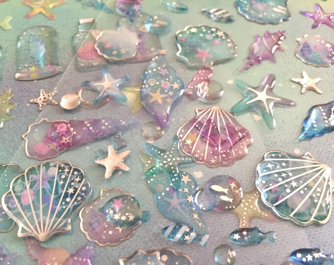 Pretty Seashell Sea Bottle Sticker Fancy Pearl Shell Ocean - Etsy