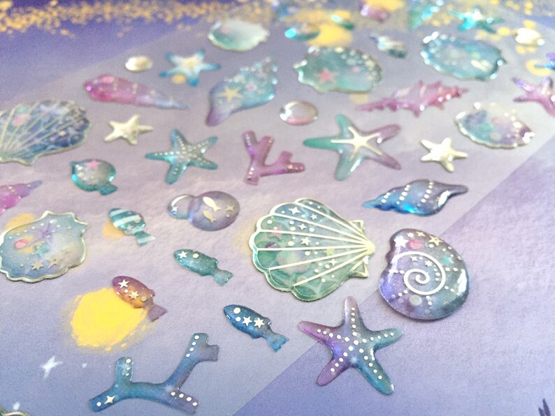 Pretty Seashell Sea Bottle Sticker Fancy Pearl Shell Ocean Oyster Shell ...