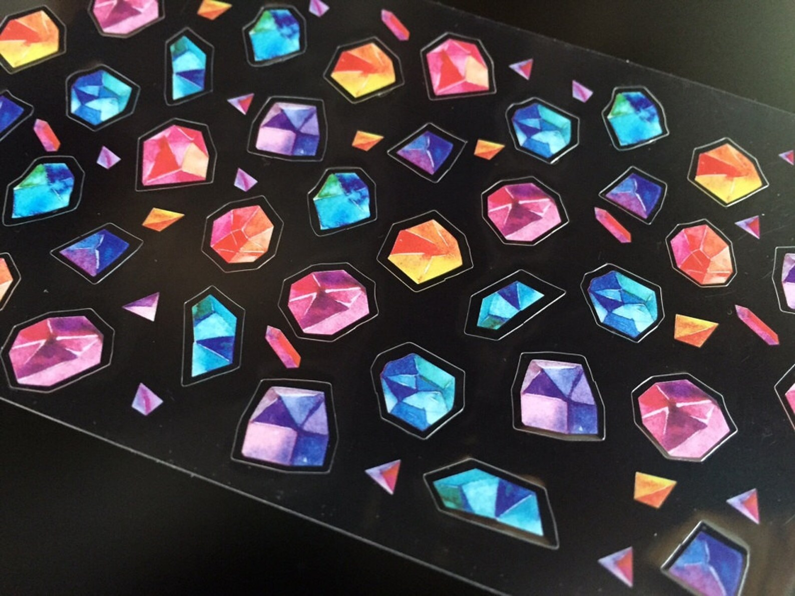 Diamond Sticker Raw Diamond Colorful Gemstone Label Sticker | Etsy