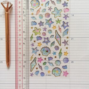 Mini Seashell Collection Epoxy Sticker Tiny Beach Seashell Colorful ...