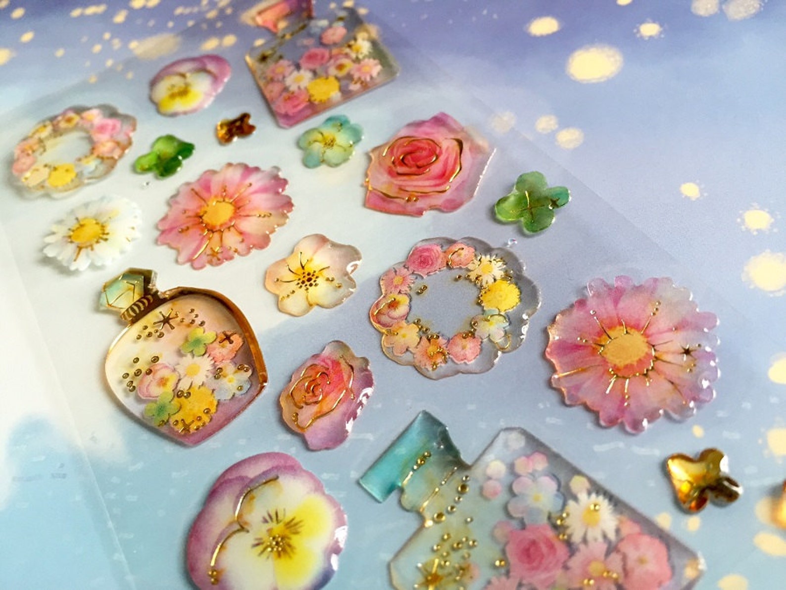 Flower Bottle Perfume Bottle Sticker Beautiful Flower Bottle - Etsy