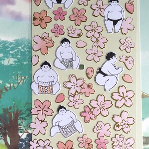 Sumo Sakura Sticker Cartoon Japan Sumo Rikishi Wrestler Exercise Diary ...