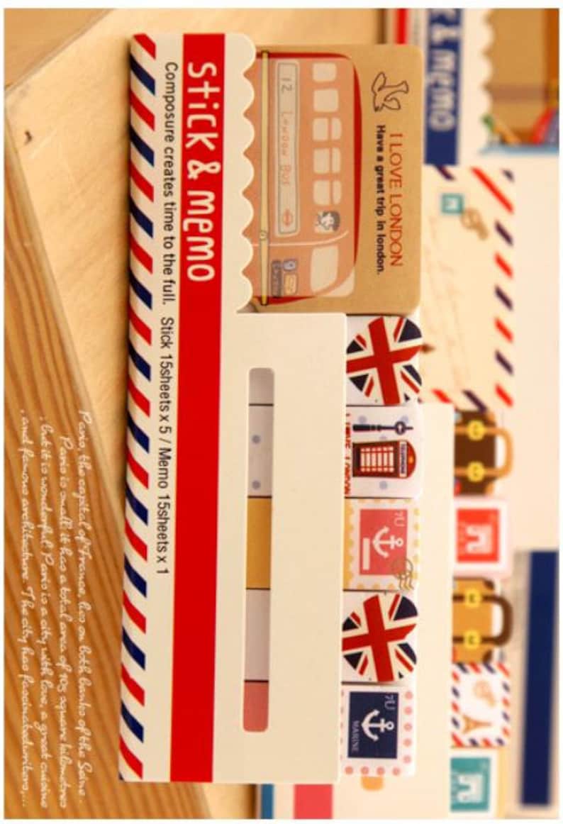 Luggage Case Memo Mini Envelope Sticky Note Travel Handbook - Etsy