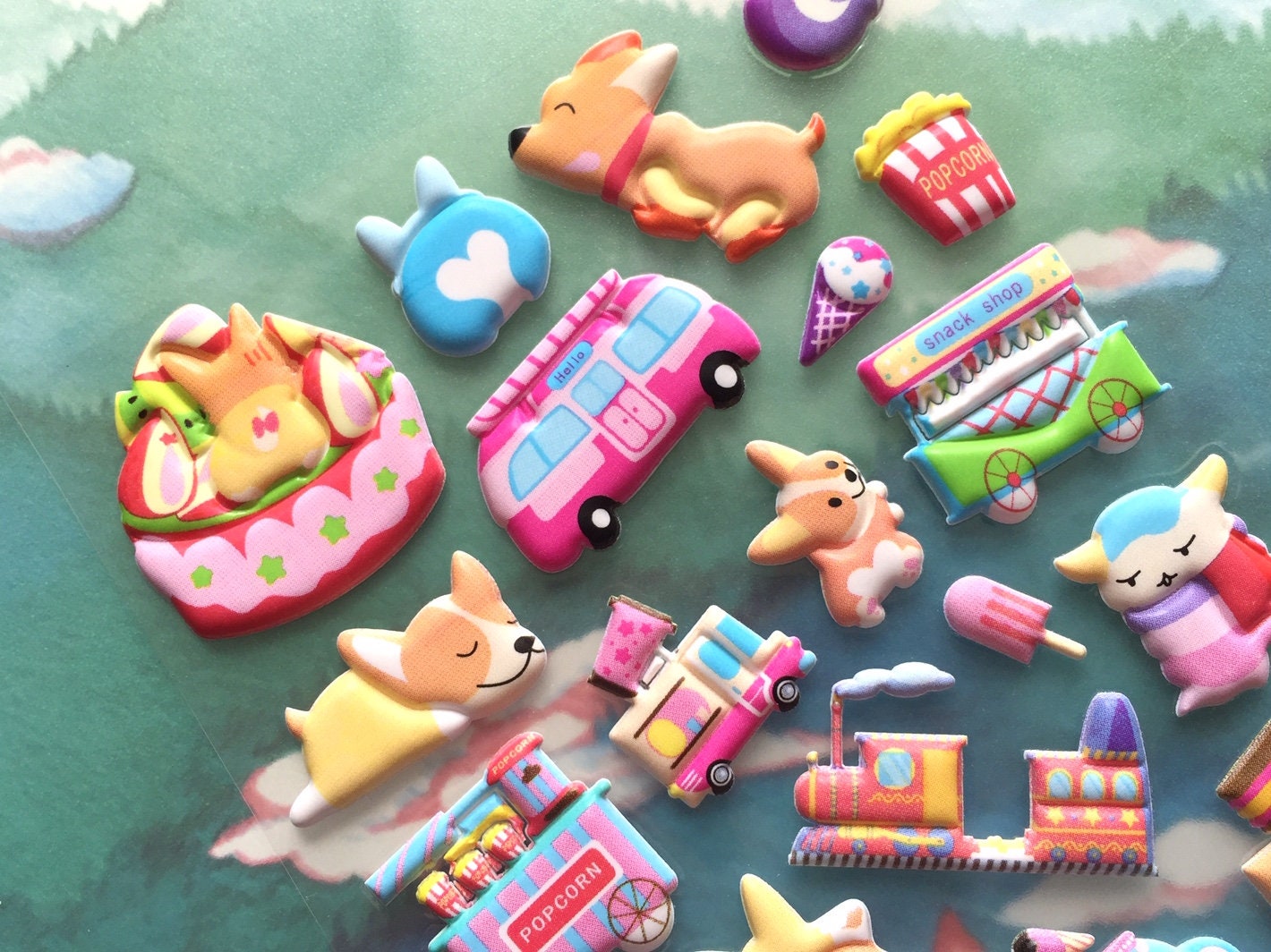 Cute Dog Sticker Akita Dog Little Puppy Toy Car Puffy Sticker | Etsy