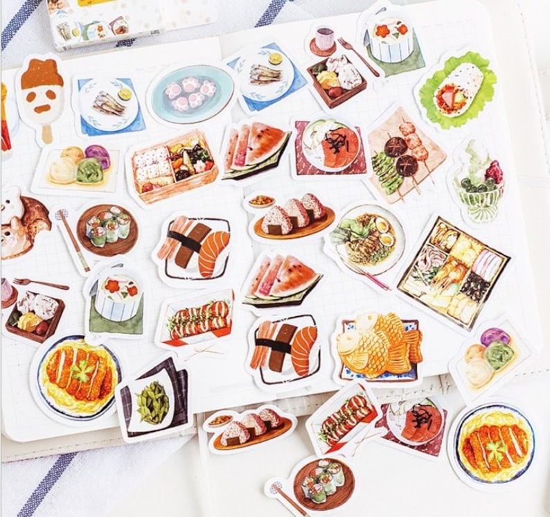 40 Sushi Buffet Food Stickers Picnic Food Gourmet Breakfast - Etsy