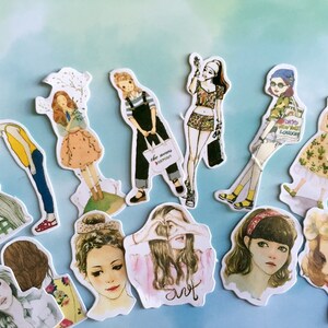 30 Cute Girl Sticker Teen Girl Sweet Girl Lovely Girl Pretty Girl Flake ...