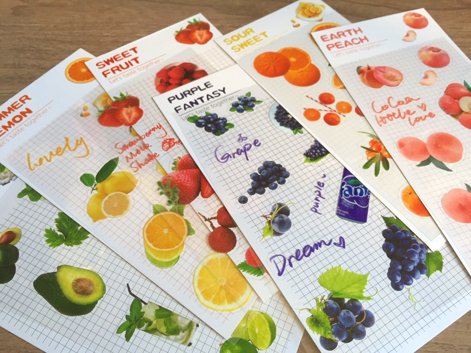 Rainbow Fruit Sticker Superfood Tropical Real Fruit Healing | Etsy