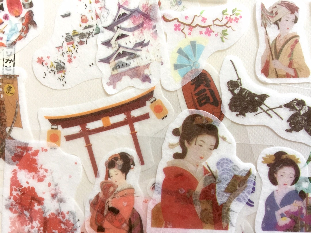 6 Sheets Ancient Japan Sticker Ancient Japan Beauty Japan Themed Geisha ...
