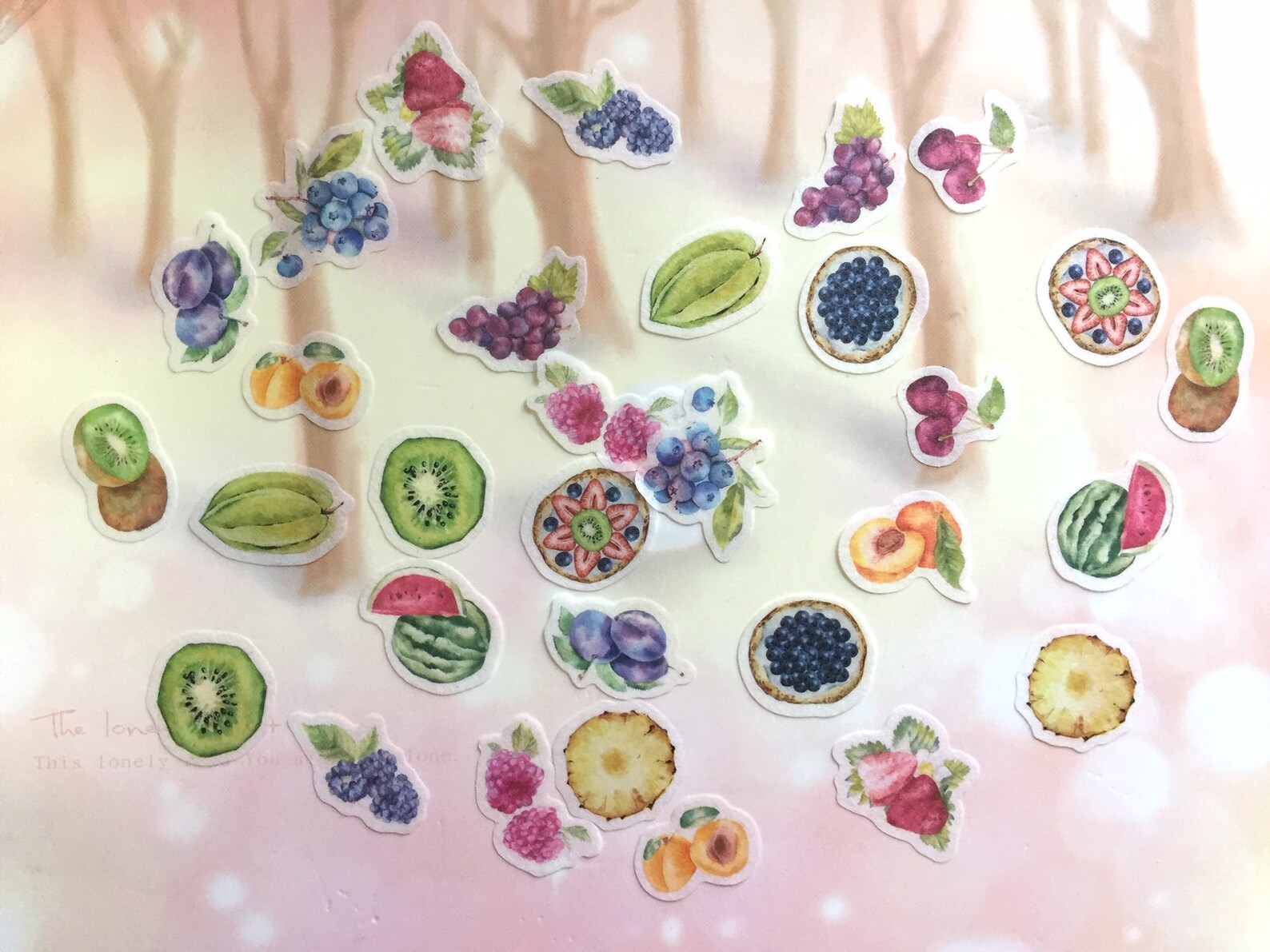 32 Rainbow Fruit Sticker Berry Fruit Summer Fruit Watercolor Fruit ...