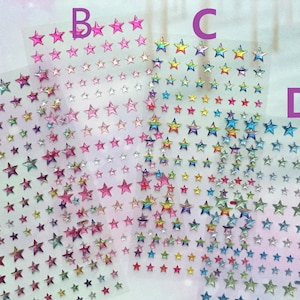 117 Little Star Sticker Glitter Stars Fancy Small Star Pink Tone Blue ...