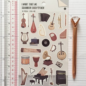 Global Musical Instrument Sticker World Instrument Music Theme Icon ...