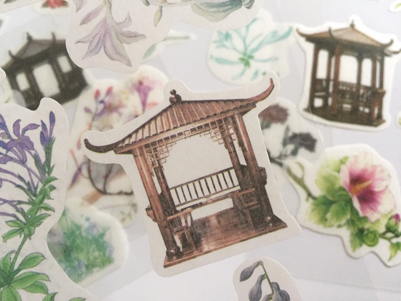 Set of 6 Oriental Flower Art Stickers Traditional Flower - Etsy