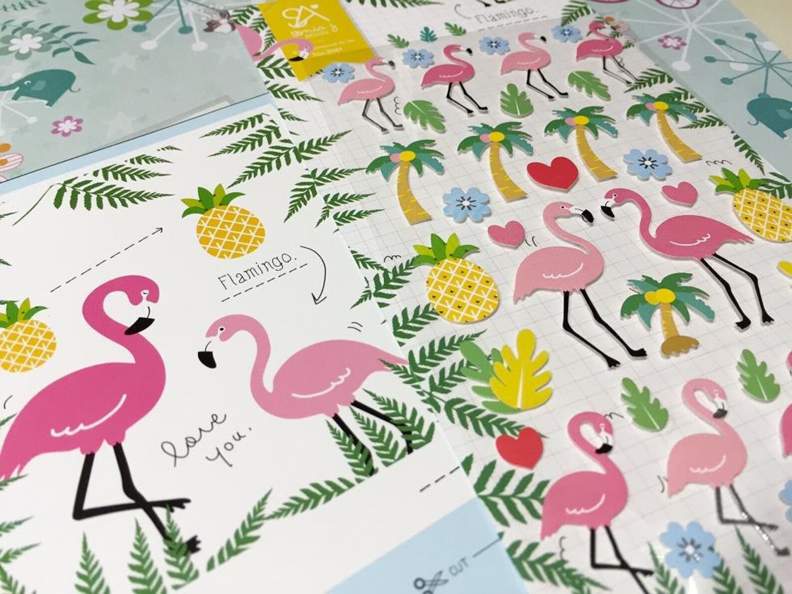 Flamingo Sticker Flamingo Bird Pink Bird Sticker Palm Tree | Etsy