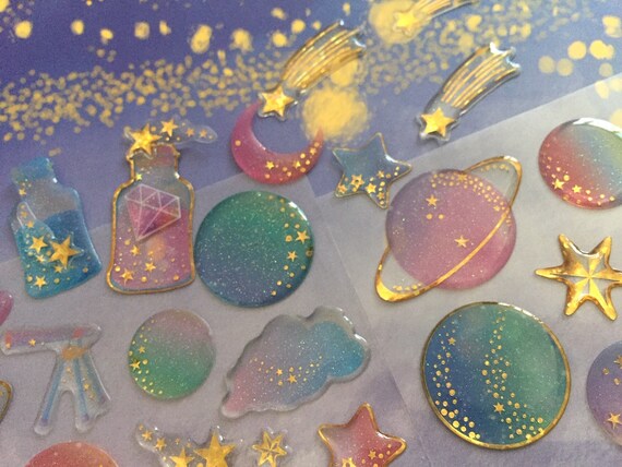 Fantasy Planet Sticker Outer Space Galaxy Colorful Universe - Etsy