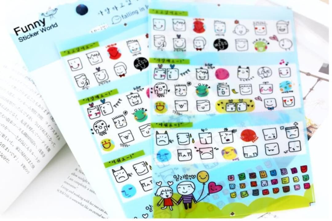 Happy Smile Face Stickers Emoji Funny Face Smiley Face Cute Facial ...