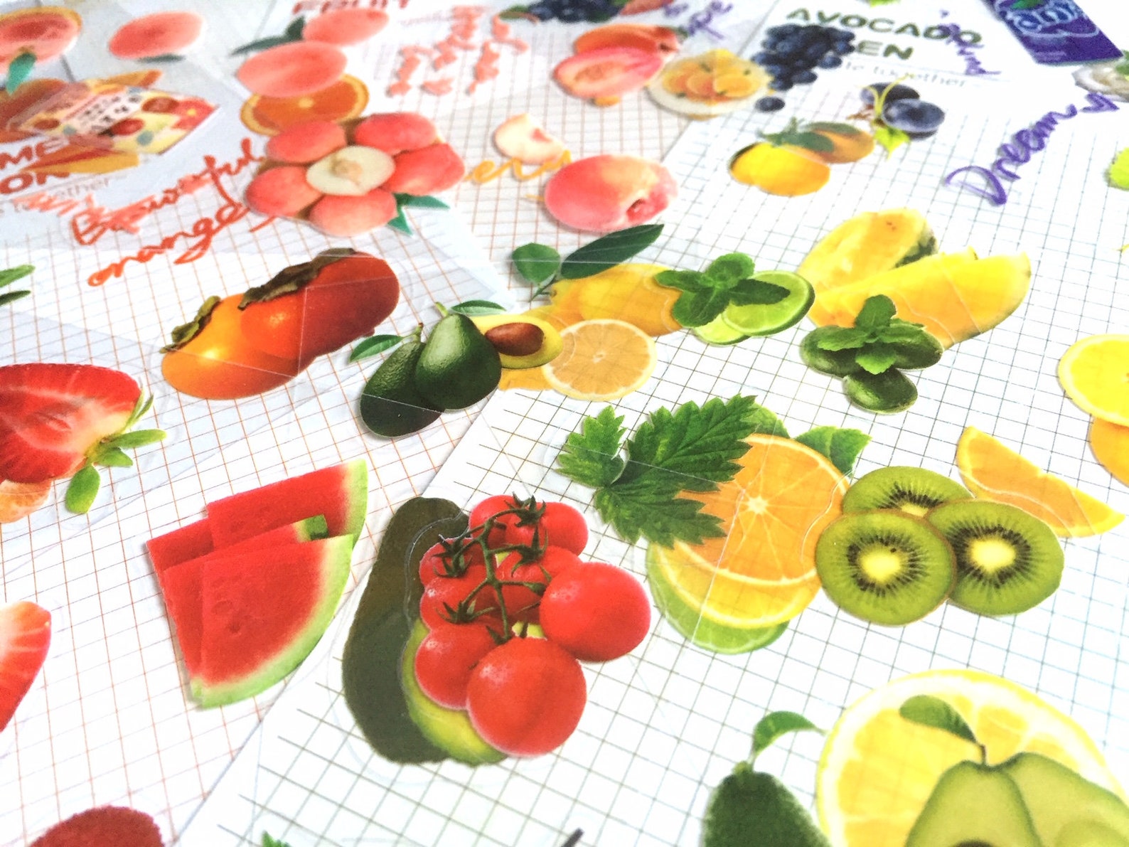 Rainbow Fruit Sticker Superfood Tropical Real Fruit Healing | Etsy