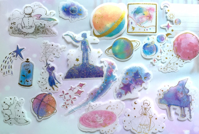 Planet Little Prince Sticker Fly in the Sky Cartoon Prince Little Boy ...
