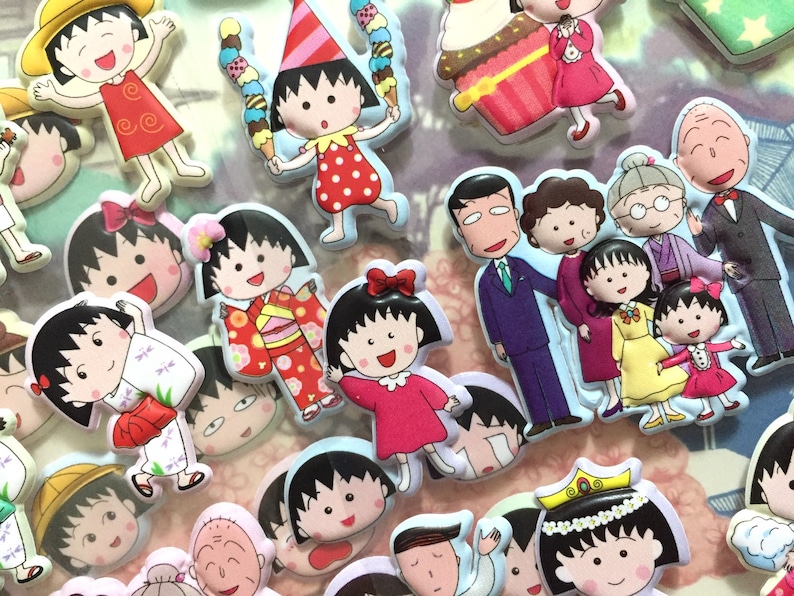 Chibi Maruko Chan Sticker Cute Girl Maruko Funny Family Sakura Family ...
