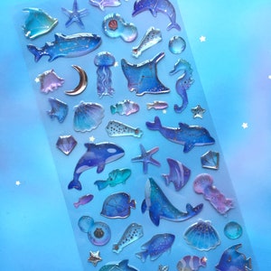 Fancy Sea World Sticker Underwater Animal Decor Blue Whale Dolphin Ray ...