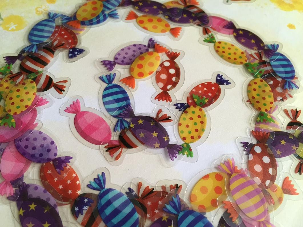 Sweet Candy Sticker Colorful Candy Yummy Food Party Flake | Etsy
